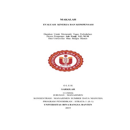 Makalah uas kelas 7 n sarkilah 11150926 | PDF