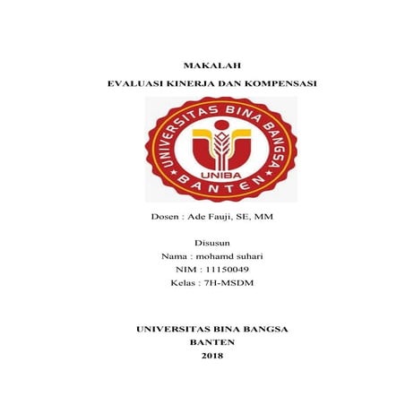 Makalah Evaluasi kinerja dan kompensasi sebelum uts | DOCX