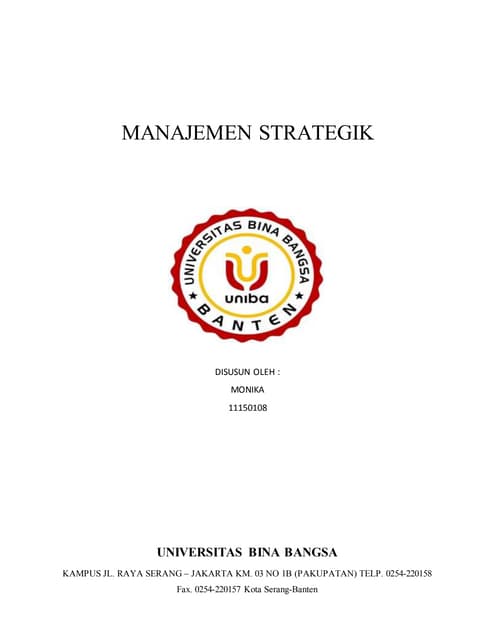 MAKALAH MANAJEMEN STRATEGIK ( UTS ) | DOCX