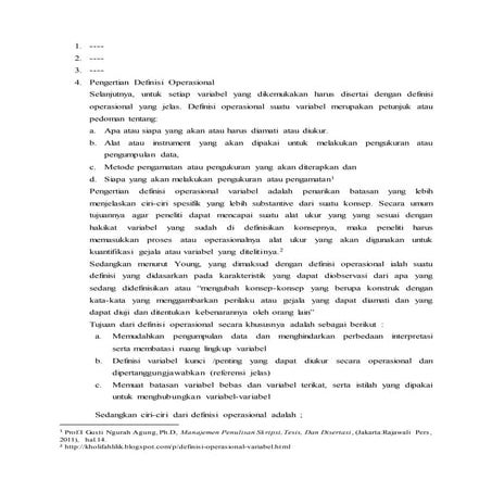 Makalah variabel dan definisi operasional | DOCX