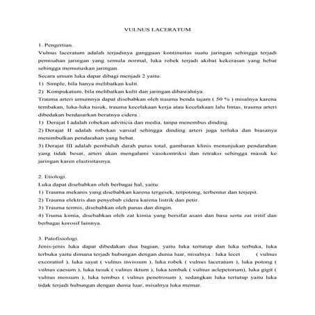 Makalah vulnus laceratum | DOCX