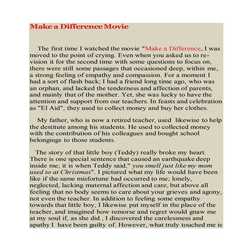 Make a difference movie | DOCX