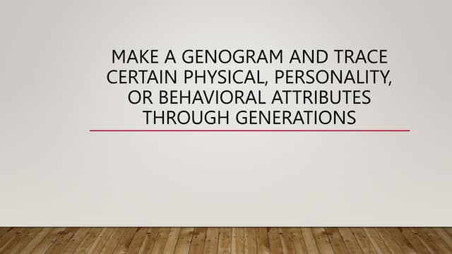 Constructing the genogram | PPT
