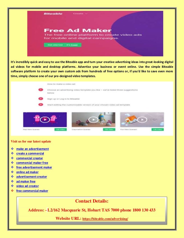 Make an advertisement create a commercial - advertisement creator