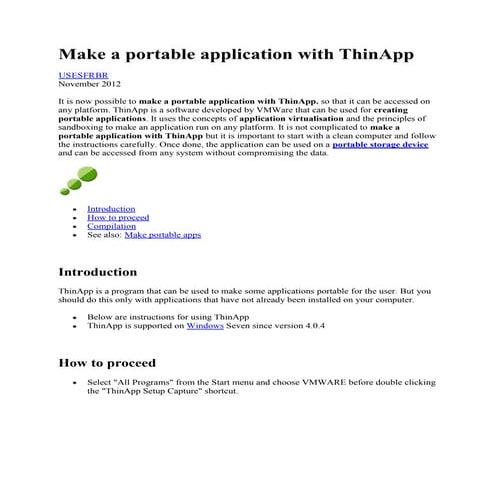 Make a portable application with thin app | PDF