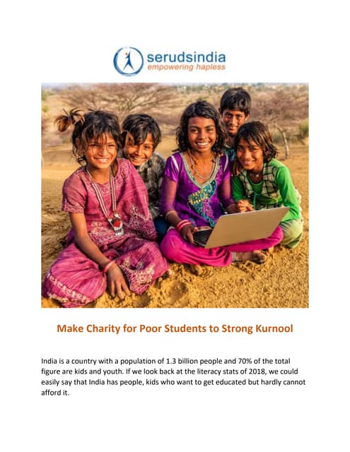 Make Charity for Poor Students To Strong India | PDF