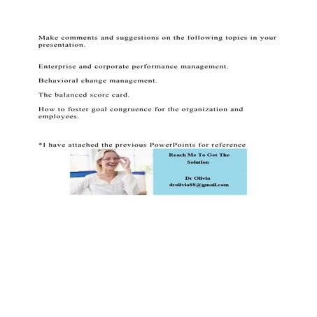 Make comments and suggestions on the following topics in your presen.docx