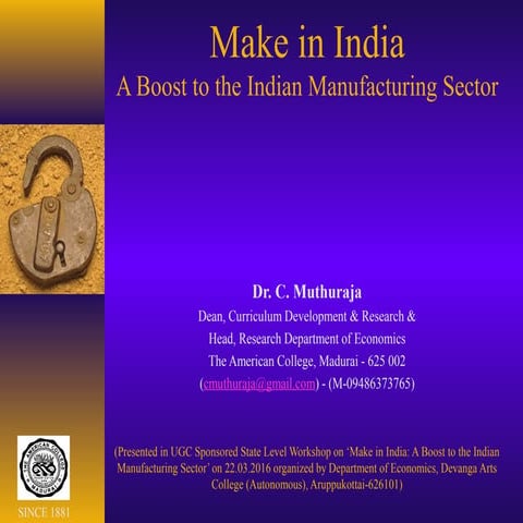 Make in India economics project grade 12 | PDF