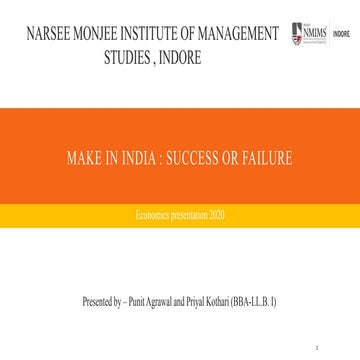 Make in India economics project grade 12 | PDF
