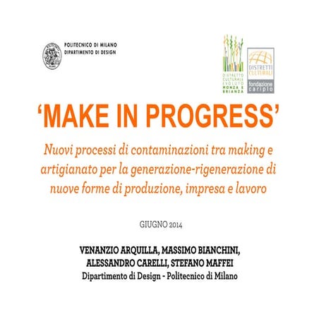 Make in Progress - Verso la Filanda | PDF