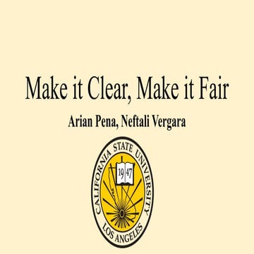 Make it Clear, Make it Fair PowerPoint slide for class | PDF