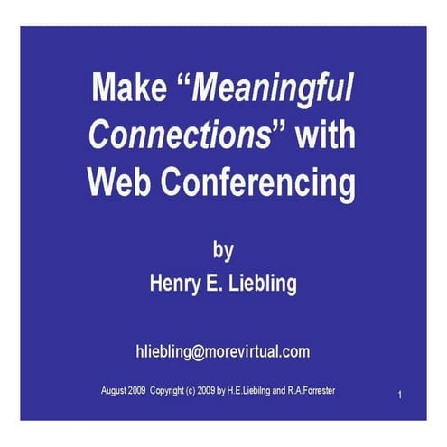 Make Meaningful Connections With Web Conferencing | PDF | Web Conferencing | Computer Software ...