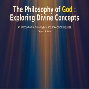 Philosophy of God: Exploring the Divine Concepts | PPTX