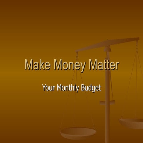 Make Money Matter Budget Presentation | PPT