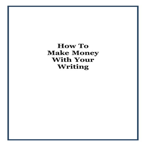 Make money writing | PDF