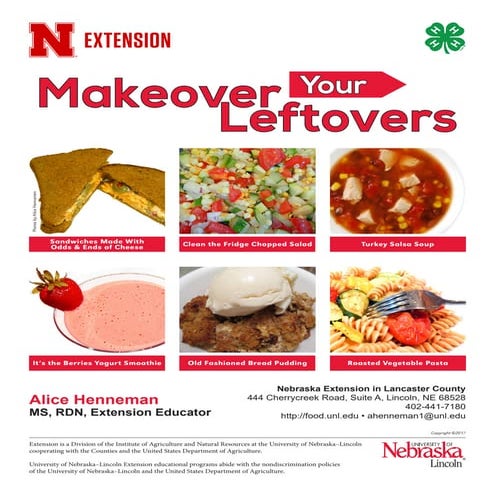 Makeover Your Leftovers Tips and Recipes | PDF