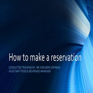 How to take a reservation from guest | PPT