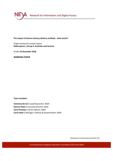 NIDA: Theatre - Single Mechanism Working Paper | PDF