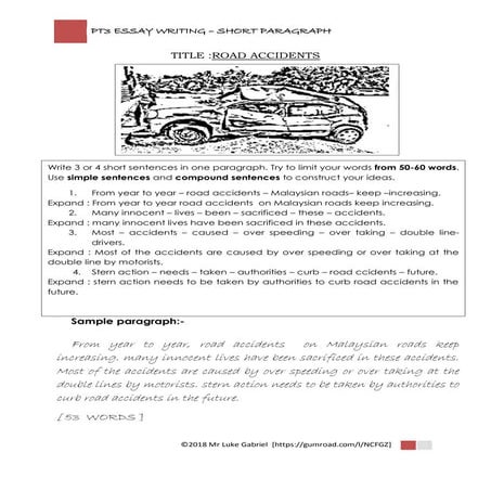 PT3 ESSAY WRITING - SHORT PARAGRAPH | PDF