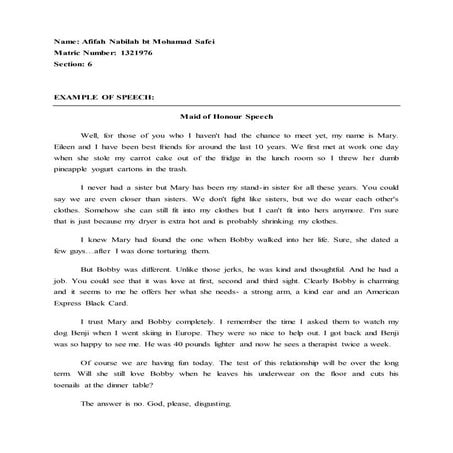 Make Up Assignment (Public Speaking Skills) | DOCX