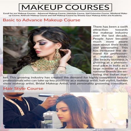 Shweta Gaur Makeup Artist And Academy Makeup Courses | PDF