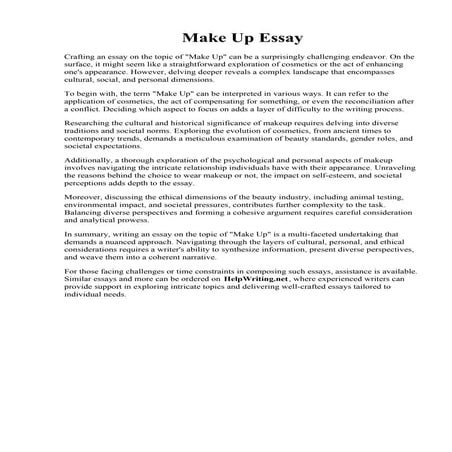 Make Up Essay | PDF | Style & Fashion