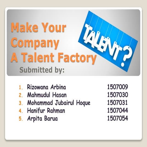 Make your company a talent factory | PPT