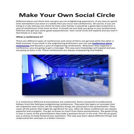 Make your own social circle | PDF | Business Expos & Conferences | Events