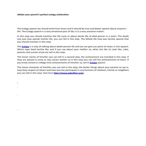 Eulogy | PDF