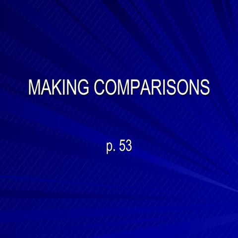 Making Comparisons Power Point | PPT