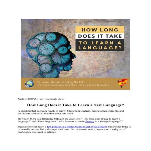 How Long Does It Take To Learn a New Language | PDF