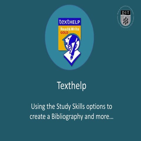 Making a bibliography with texthelp | PPTX