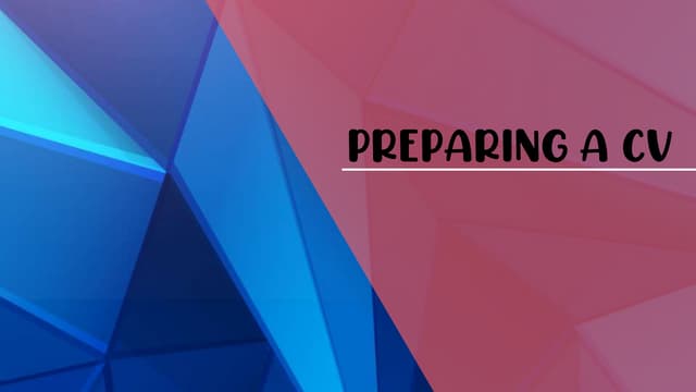 Cv And Resume Writing Pptx