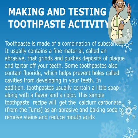 children's toothpaste making activity | PPTX