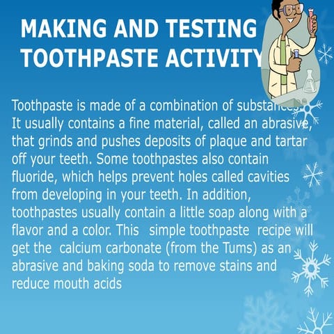 Toothepaste making activity for kids | PPTX