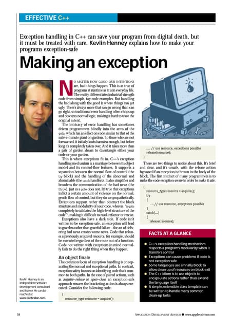 Making An Exception Pdf Programming Languages Computing