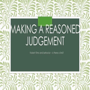 Making a reasoned judgement | PPTX