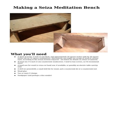 Making a seiza meditation bench | PDF