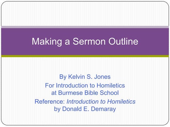 Sermon Preparation Form | PDF | Christianity | Religion & Spirituality