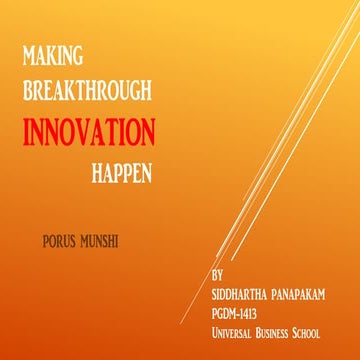 Making breakthrough innovation happen | PDF