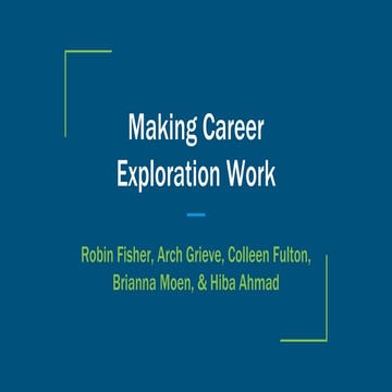 Making Career Exploration Work | PPTX