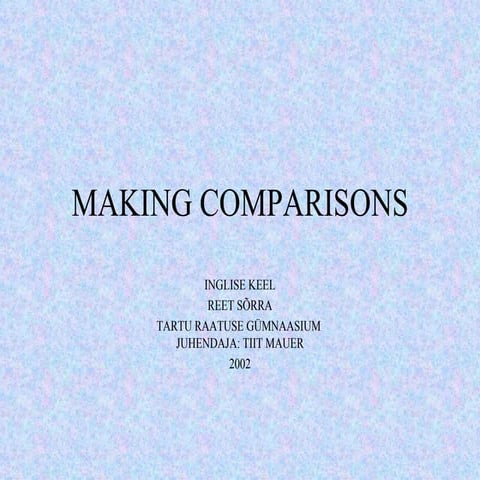 Making Comparisons | PPT