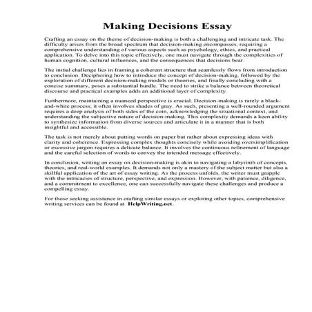 Making Decisions Essay. Decision making. Decision Making Tips for Teens ...