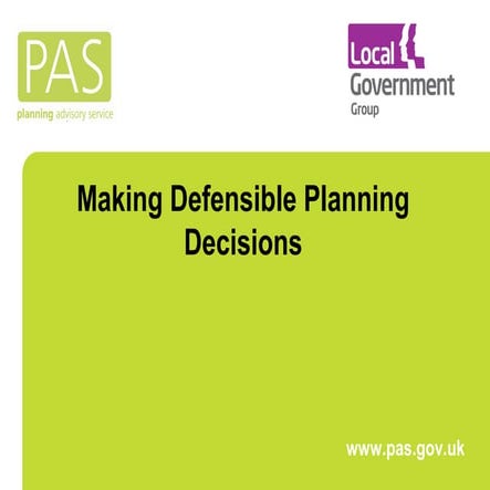 Making Defensible Planning Decisions | PPT
