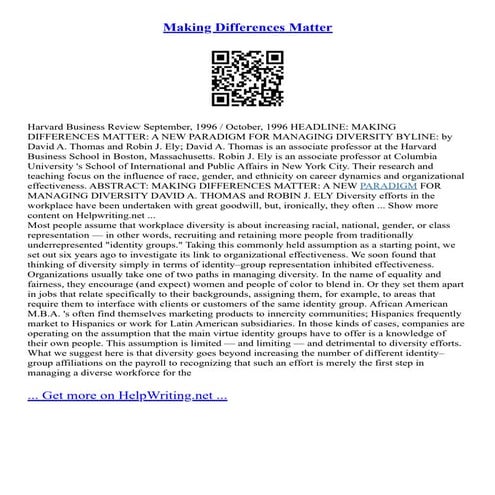 Making Differences Matter | PDF