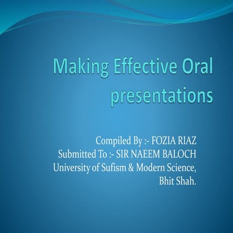 Making effective oral presentations | PPTX