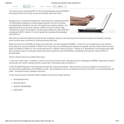 Making evdre work in bpc 10 | PDF