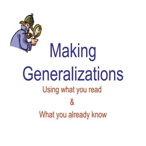 Making Generalizations | PPT