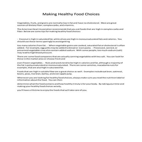 Making healthy food choices | DOCX