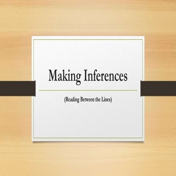 English Lesson: Making Inference | PPTX